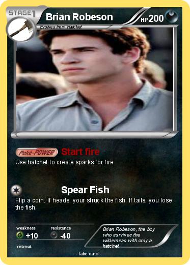 Pokémon Brian Robeson 1 1 - Start fire - My Pokemon Card
