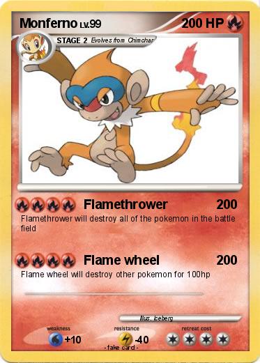 Pokémon Monferno 122 122 - Flamethrower - My Pokemon Card