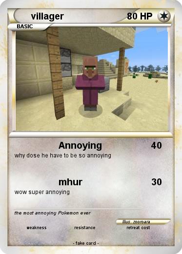 Pokémon villager 288 288 - Annoying - My Pokemon Card