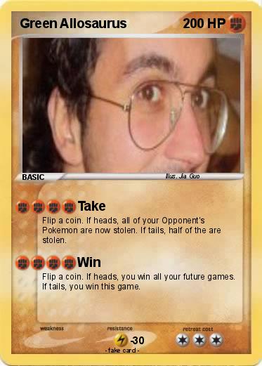 Pokémon Green Allosaurus - Take - My Pokemon Card