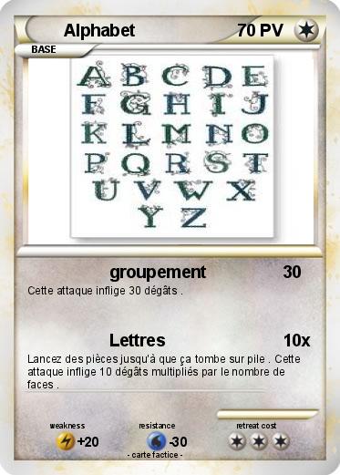 Pokémon Alphabet 5 5 - groupement - Ma carte Pokémon