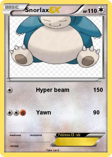 Pokémon Snorlax 952 952 - Hyper beam - My Pokemon Card