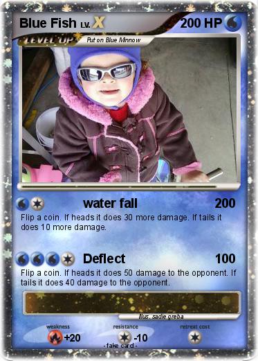 Pokémon Blue Fish 4 4 - water fall - My Pokemon Card