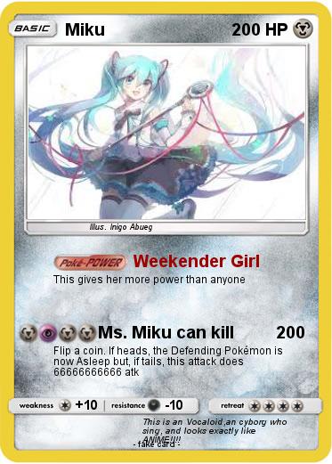 Pokémon Miku 385 385 - Weekender Girl - My Pokemon Card