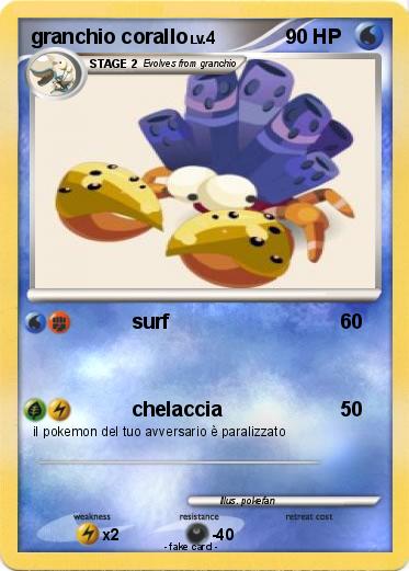 Pokémon granchio corallo 1 1 - surf - My Pokemon Card