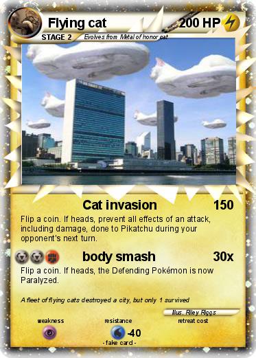 Pokémon Flying cat 40 40 - Cat invasion - My Pokemon Card