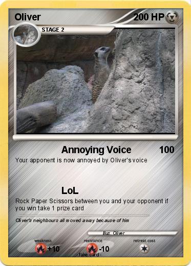 Pokémon Oliver 396 396 - Annoying Voice - My Pokemon Card