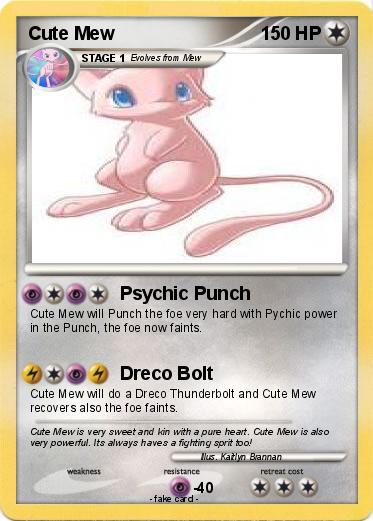 Pokémon Cute Mew 1 1 - Psychic Punch - My Pokemon Card