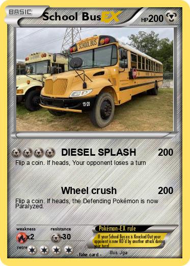 Pokémon School Bus 13 13 - DIESEL SPLASH - My Pokemon Card