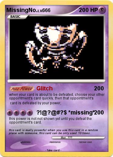 Pokémon MissingNo 1670 1670 - Glitch - My Pokemon Card