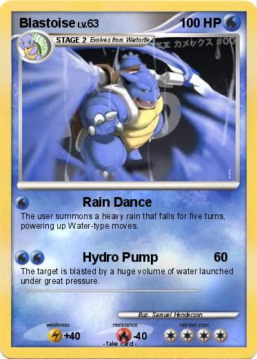 Pokémon Blastoise 842 842 - Rain Dance - My Pokemon Card