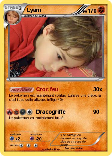 Pokémon Lyam 5 5 - Croc feu - Ma carte Pokémon