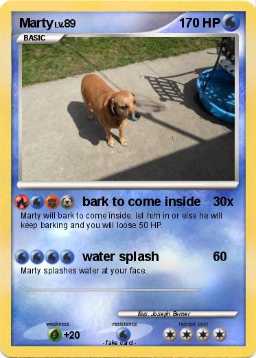 Pokémon Marty 101 101 - bark to come inside - My Pokemon Card