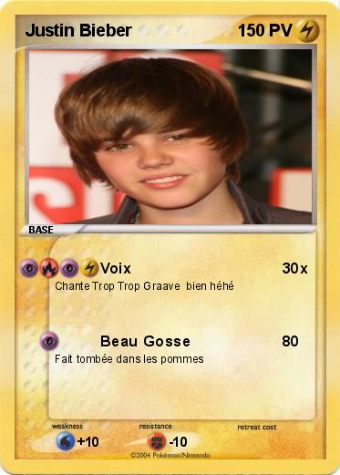 Pokémon Justin Bieber 89 89 - Voix - Ma carte Pokémon