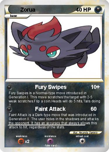 Pokémon Zorua 830 830 - Fury Swipes - Ma carte Pokémon