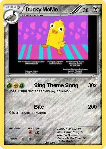 Pokémon Ducky MoMo 80 80 - Sing Theme Song - My Pokemon Card