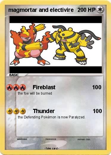 Pokémon magmortar and electivire - Fireblast 100 - My Pokemon Card