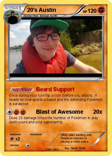 Pokémon 20 s Austin - Beard Support - My Pokemon Card