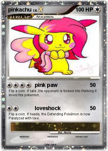 Pokémon pinkachu 22 22 - pink paw - My Pokemon Card