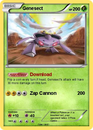 Pokémon Genesect 1356 1356 - Download - My Pokemon Card