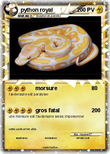 Pokémon python royal 3 3 - morsure - Ma carte Pokémon