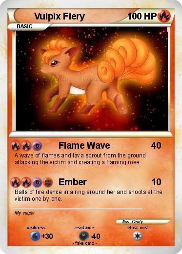 Pokémon Vulpix Fiery - Flame Wave - My Pokemon Card