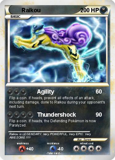 Pokémon Raikou 1475 1475 - Agility - My Pokemon Card