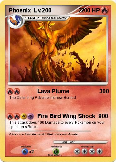 Pokémon Phoenix Lv 200 2 2 - Lava Plume 300 - My Pokemon Card