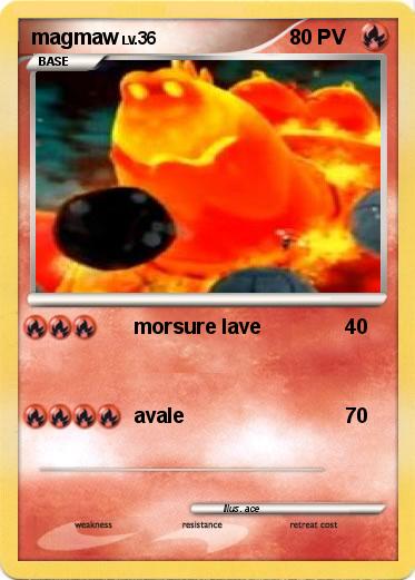 Pokémon magmaw - morsure lave - Ma carte Pokémon