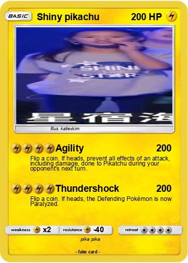 Pokémon Shiny pikachu 47 47 - Agility - My Pokemon Card