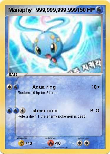 Pokémon Manaphy 999 999 999 999 999 - Aqua ring - My Pokemon Card