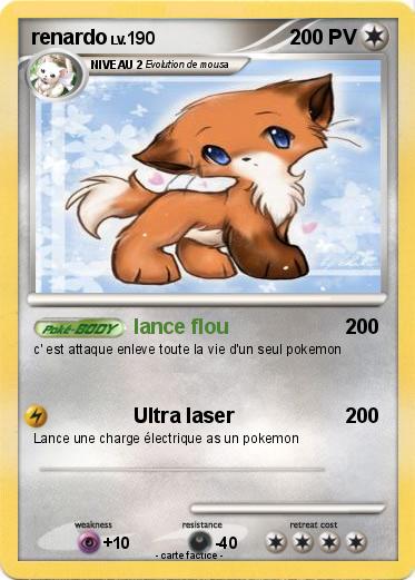 Pokémon renardo 15 15 - lance flou - Ma carte Pokémon