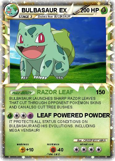 Pokémon BULBASAUR EX 9 9 - RAZOR LEAF - My Pokemon Card
