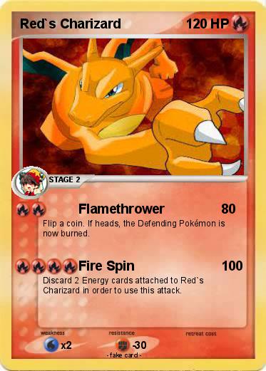 Pokémon Red s Charizard 20 20 - Flamethrower - My Pokemon Card