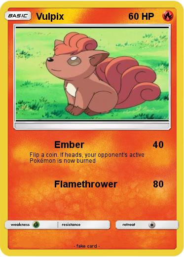 Pokémon Vulpix 395 395 - Ember - My Pokemon Card