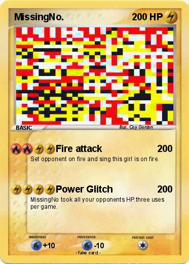 Pokémon MissingNo 974 974 - Fire attack - My Pokemon Card