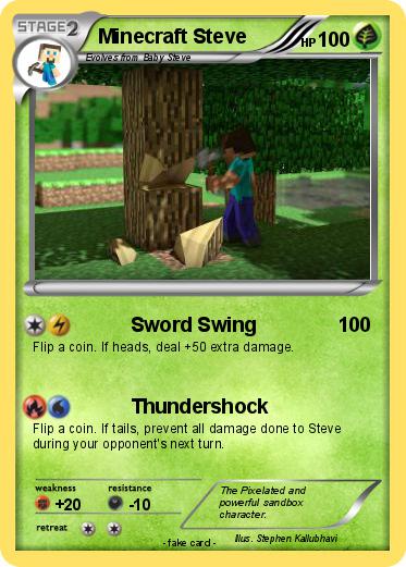Pokémon Minecraft Steve 79 79 - Sword Swing - My Pokemon Card