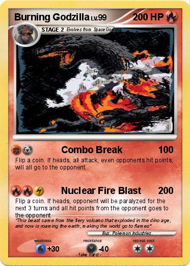 Pokémon Burning Godzilla 39 39 - Combo Break - My Pokemon Card