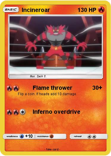 Pokémon Incineroar 141 141 - Flame thrower - My Pokemon Card