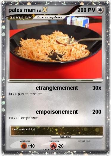 Pokémon pates man - etranglemement - Ma carte Pokémon