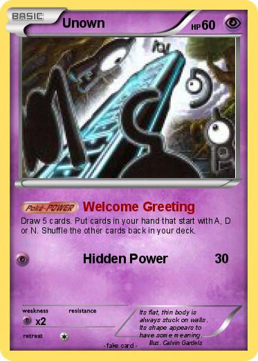 Pokémon Unown 305 305 - Welcome Greeting - My Pokemon Card