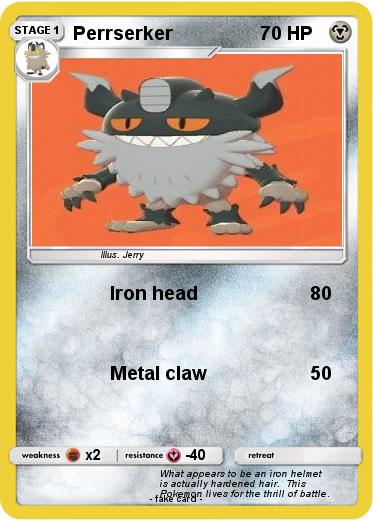 Pokémon Perrserker 1 1 - Iron head - My Pokemon Card