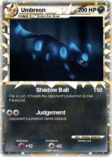 Pokémon Umbreon 1022 1022 - Shadow Ball - My Pokemon Card