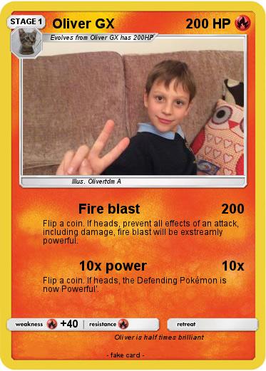Pokémon Oliver GX 1 1 - Fire blast - My Pokemon Card