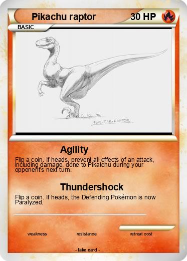 Pokémon Pikachu raptor - Agility - My Pokemon Card