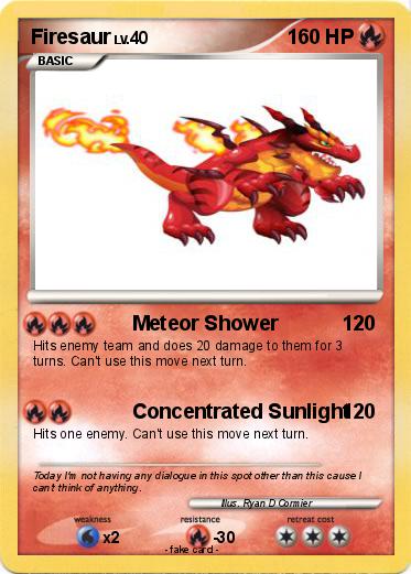 Pokémon Firesaur 9 9 - Meteor Shower - My Pokemon Card