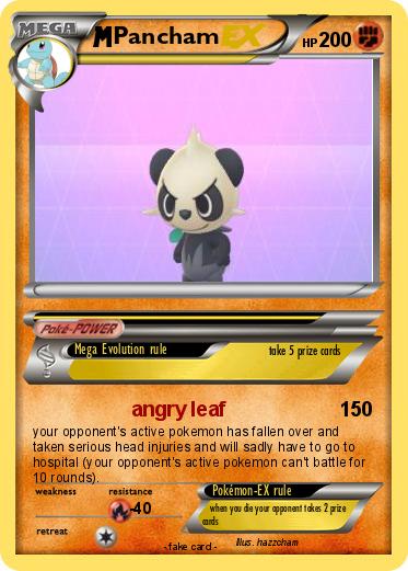 Pokémon Pancham 101 101 - angry leaf - My Pokemon Card