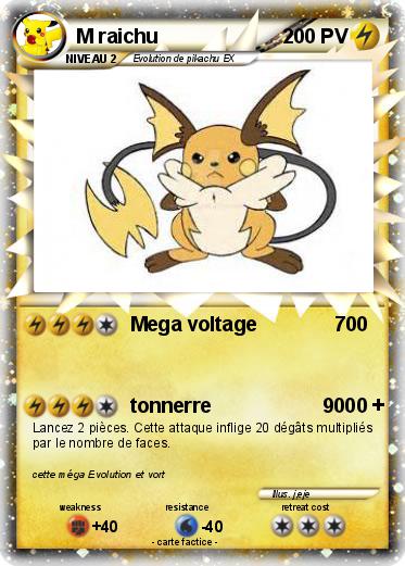 Pokémon M raichu 120 120 - Mega voltage 700 - Ma carte Pokémon