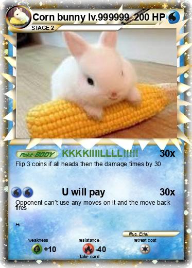 Pokémon Corn bunny lv 999999 999999 - KKKKIIIILLLL!!!!! - My Pokemon Card