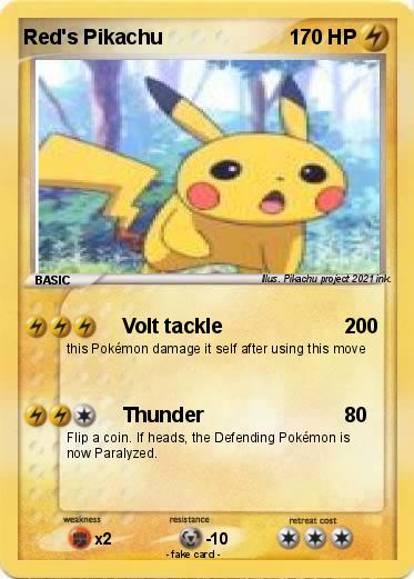 Pokémon Red s Pikachu 77 77 - Volt tackle - My Pokemon Card